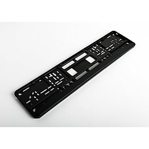 Standard Black Euro License Plate Holder - Universal Mounting Frame/Bracket