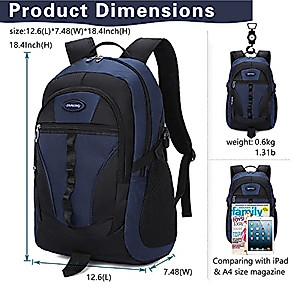 BEFUNIRISE Kids School Backpack For Boy And Girl,Large Capacity High Middle Elementary Primary Students Teens Sports Bookbag (Navy)