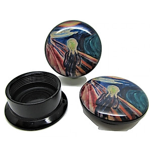 Pierced Republic The Scream Ear Plugs - Acrylic Screw-On - New - 8 Sizes - Pair (00 Gauge (10mm))