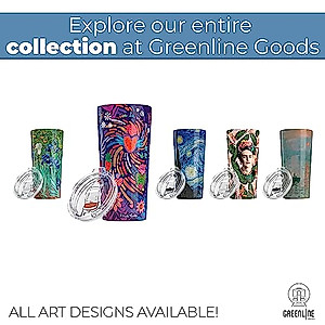 Greenline Goods Frida Kahlo Viva La Vida Insulated Travel Tumbler – 20 oz Triple Insulated Stainless Steel Coffee Tumbler with Lid, Dishwasher Safe, Non-Slip Silicone Base, Double Wall, Vacuum Sealed