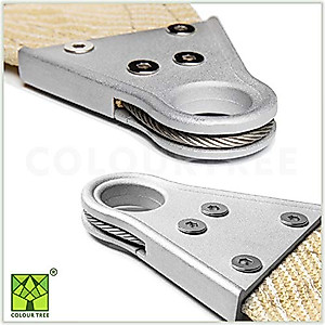 ColourTree 16' x 16' x 16' Beige Triangle Sun Shade Sail Canopy Structure, Super Durable Heavy Duty, Reinforced Corners, Edges & 260 GSM Permeable Fabric - 3 Years Warranty