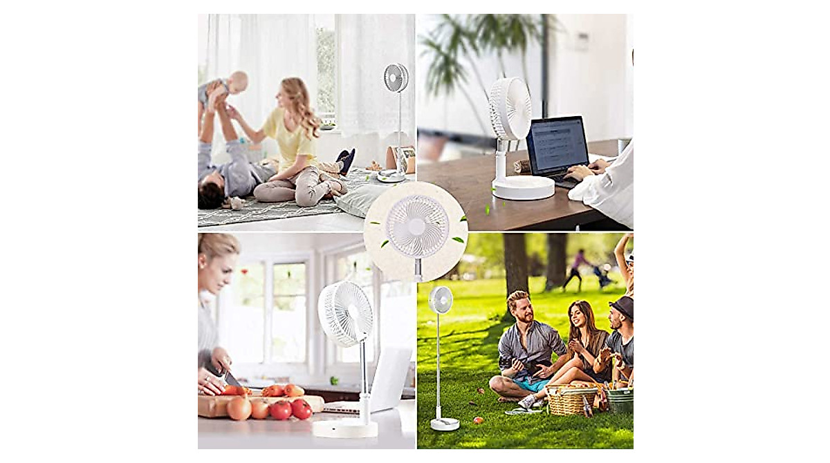 Portable Foldable Desk Fan with USB Charging & Adjustable Height