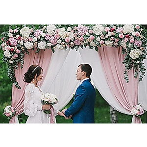 Dusty Rose Polyester Backdrop Curtains 2 Panels 5ft x 10ft Photo Shoot Background Drapes for Wedding Party Bridal Shower Engagement Decorations