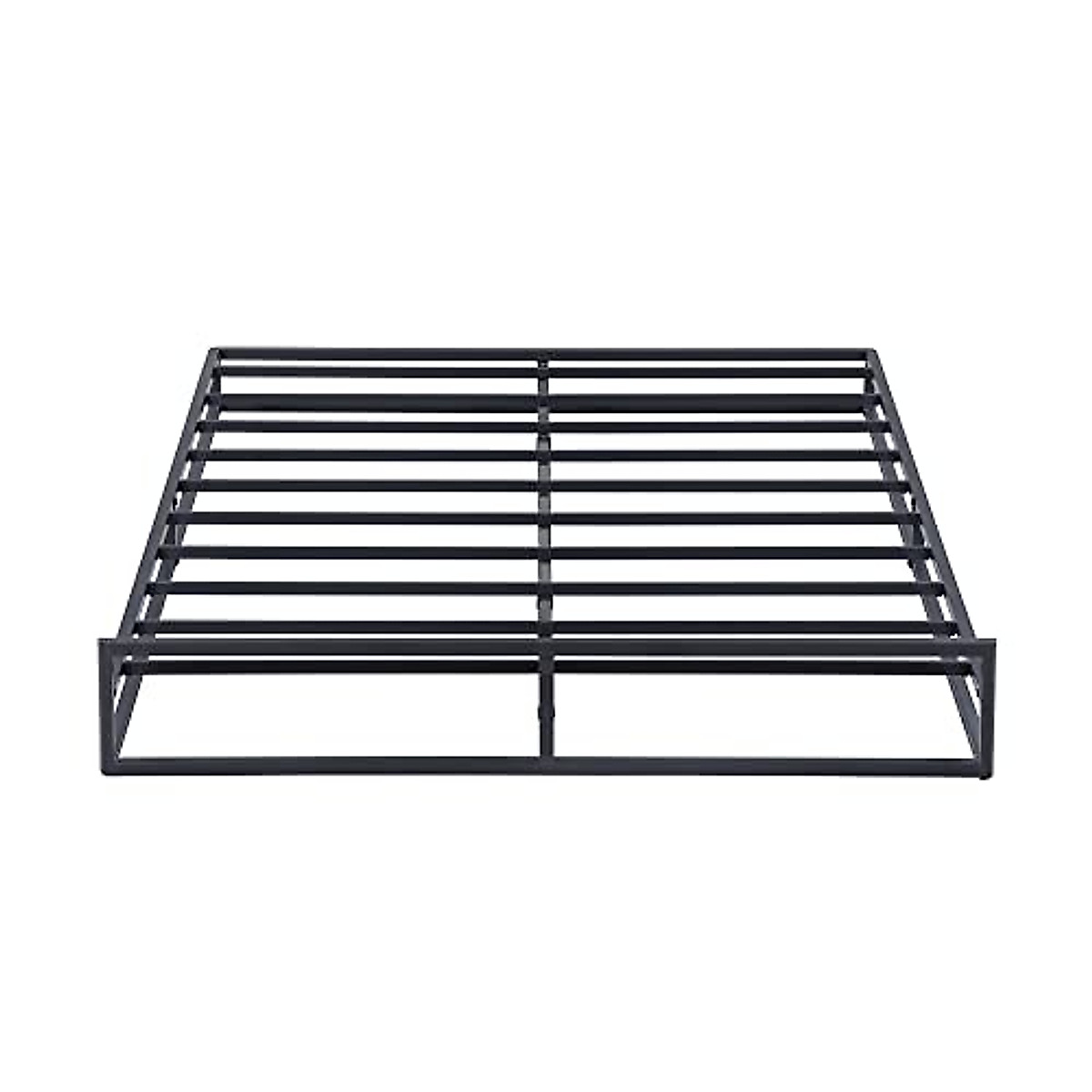 Oleesleep 6 Inch Dura Metal Platform Bed Frame with Footboard, Black