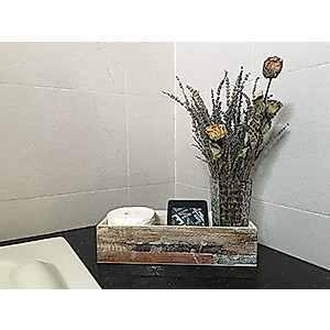 Wood Bathroom Decorative Storage Mason Jar Box, Toilet Paper Holder, Succulent Garden Planter, Diaper Organizer, Small Wooden Crate or Farmhouse Rustic Decor (Random)