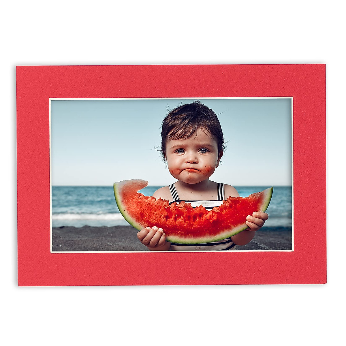 11x16 Mat Bevel Cut for 8.5x11 Photos - Acid Free Cardinal Red Precut Matboard - For Pictures, Photos, Framing - 4-ply Thickness