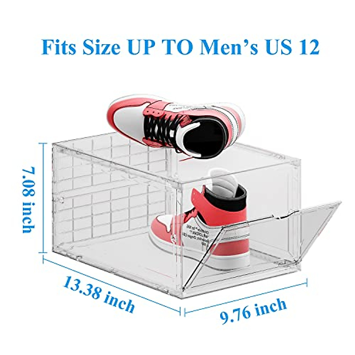 REETEC Shoe Box, 3 Pack Shoe Organizer for Closet,Shoe Rack for Closet,Shoe Display Case, Shoe Storage,Shoe Boxes Clear Plastic Stackable(Transparent)