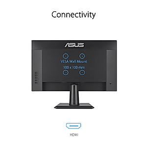 ASUS 24” (23.8-inch viewable) 1080P Eye Care Monitor (VA24EHF) - IPS, Full HD, Frameless, 100Hz, 1ms, Adaptive-Sync, for Working and Gaming, Low Blue Light, HDMI, VESA Mountable, Tilt, BLACK
