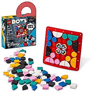 LEGO DOTS Disney Mickey and Minnie Mouse Stitch-On Patch 41963, DIY Toy Badge Making Kit to Decorate Clothes, Backpacks and More, Craft Kit for Kids Aged 8 Plus