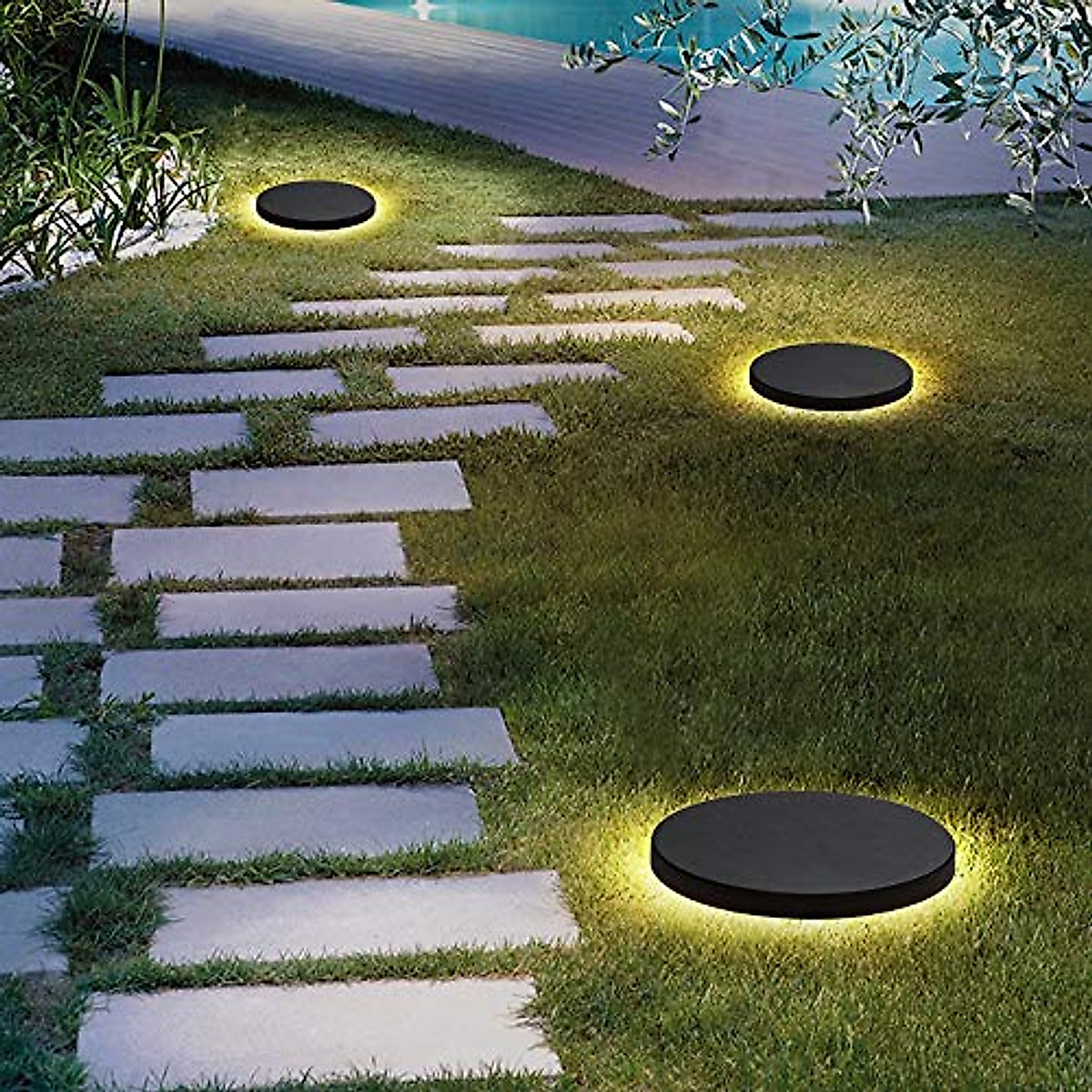 ZZYJYALG Lawn Light Outdoor Engineering Grass Light Outdoor Post Lantern Waterproof IP55 Garden Home Villa Landscape Die-cast Aluminum Black LED 12W/1200LM