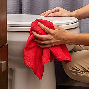 Bulk 16" x 16" Economy All Purpose Microfiber Towels Wholesale - Case Quantity (200 Count) | Large | No Fraying | High Density Microfiber | Zero Chemical Cleaner | Long-Lasting (Yellow) …