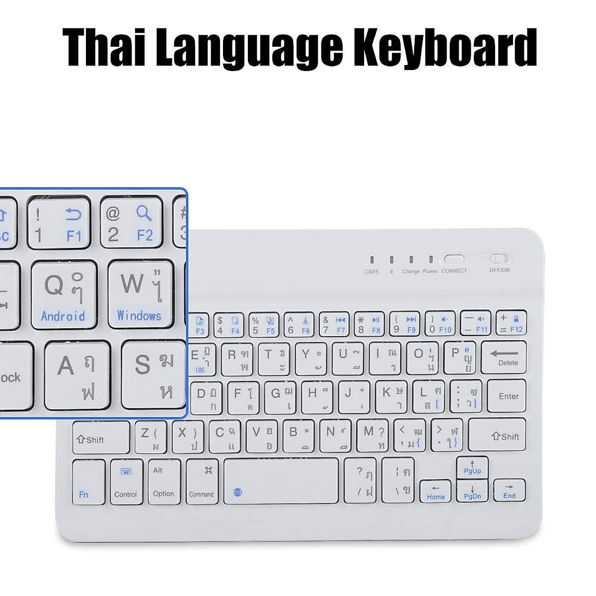 Thai Language Ultra Slim Bluetooth Keyboard Suitable for Android/iOS/Windows Systems.