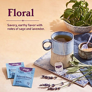 Yogi Tea - Relaxed Mind (6 Pack) - Supports Tranquility - Calming Tea with Gotu Kola and Lavender - Caffeine Free - 96 Organic Herbal Tea Bags