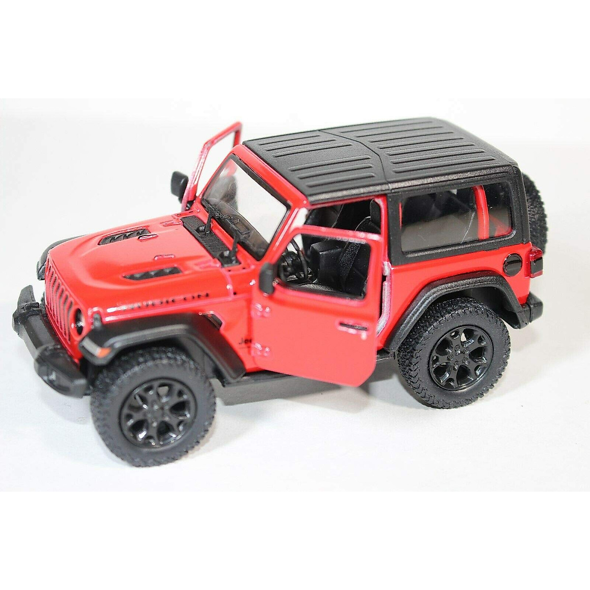 KiNSMART 2018 Jeep Wrangler Rudicon Hard Top Red 5" 1:34 Scale Die Cast Metal Model Toy w/ Pullback Action