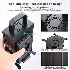 KOERTACOO 16.8V/3A Dual Channel V-Mount/V-Lock Battery Fast Charger, Compatible with All V-Mount Batteries and V-Mount Brick On The Market.