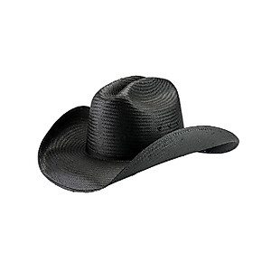 Western Hat! Black Wrangler Shantung Panama Traditional Western Hat (Large)