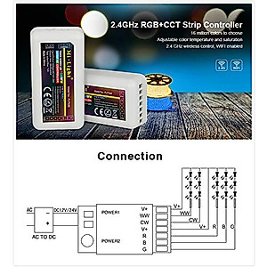 LED Strip Lights Mi-Light FUT039 RGB＋CCT LED Strip Lights 4 PCS and One FUT092 Remote Controller(4*FUT039+Remote)