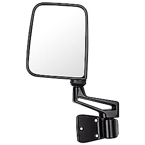 Passenger+Driver Side View Mirror Black Pair Side Mirror Replacement fit for 1987 1988 1989 1990 1991 1992 1993 1994 1995 1997 1998 1999 2000 2001 2002 for Jeep Wrangler with Manual Folding