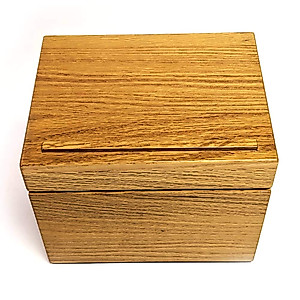 Lehman's Wooden Recipe Box Holds 300 3" x 5" Recipe Cards in Handcrafted Oak Wood Box