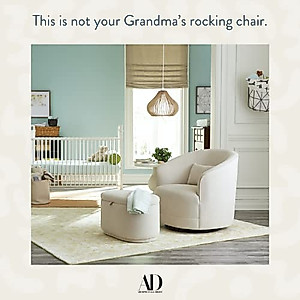 The Swivel by Nurture& | Premium Glider Swivel Chair for Nursery or Living Room with Built-in USB Charger and Stain-Resistant Performance Fabric (Ivory)