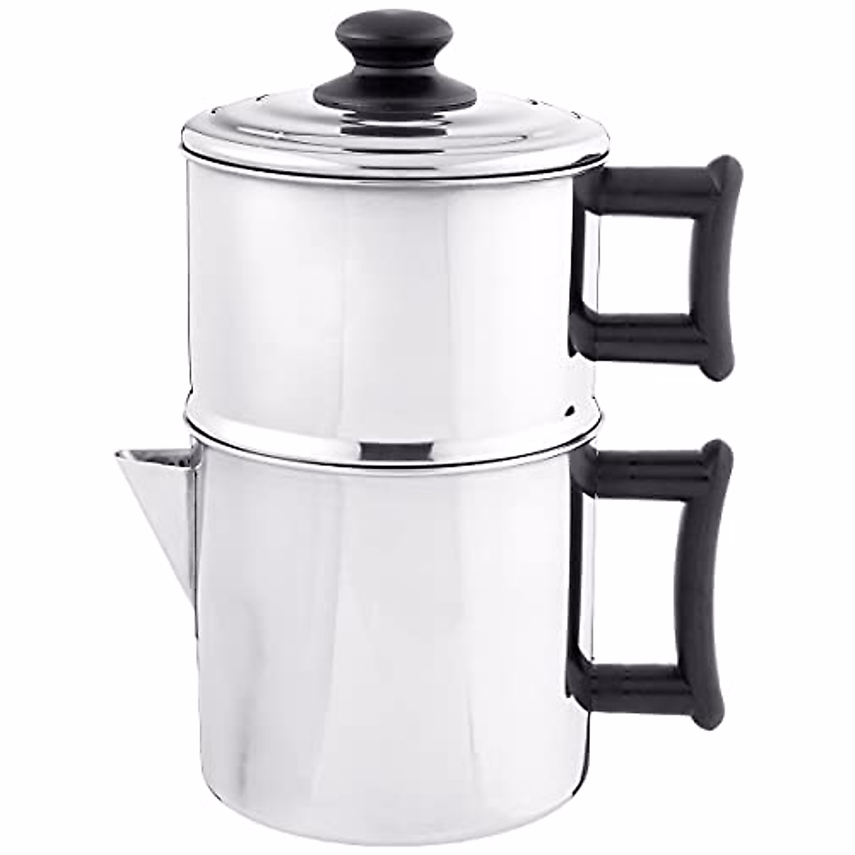 Lindy's Stainless Steel Drip Coffee Maker With Protective Plastic Handles