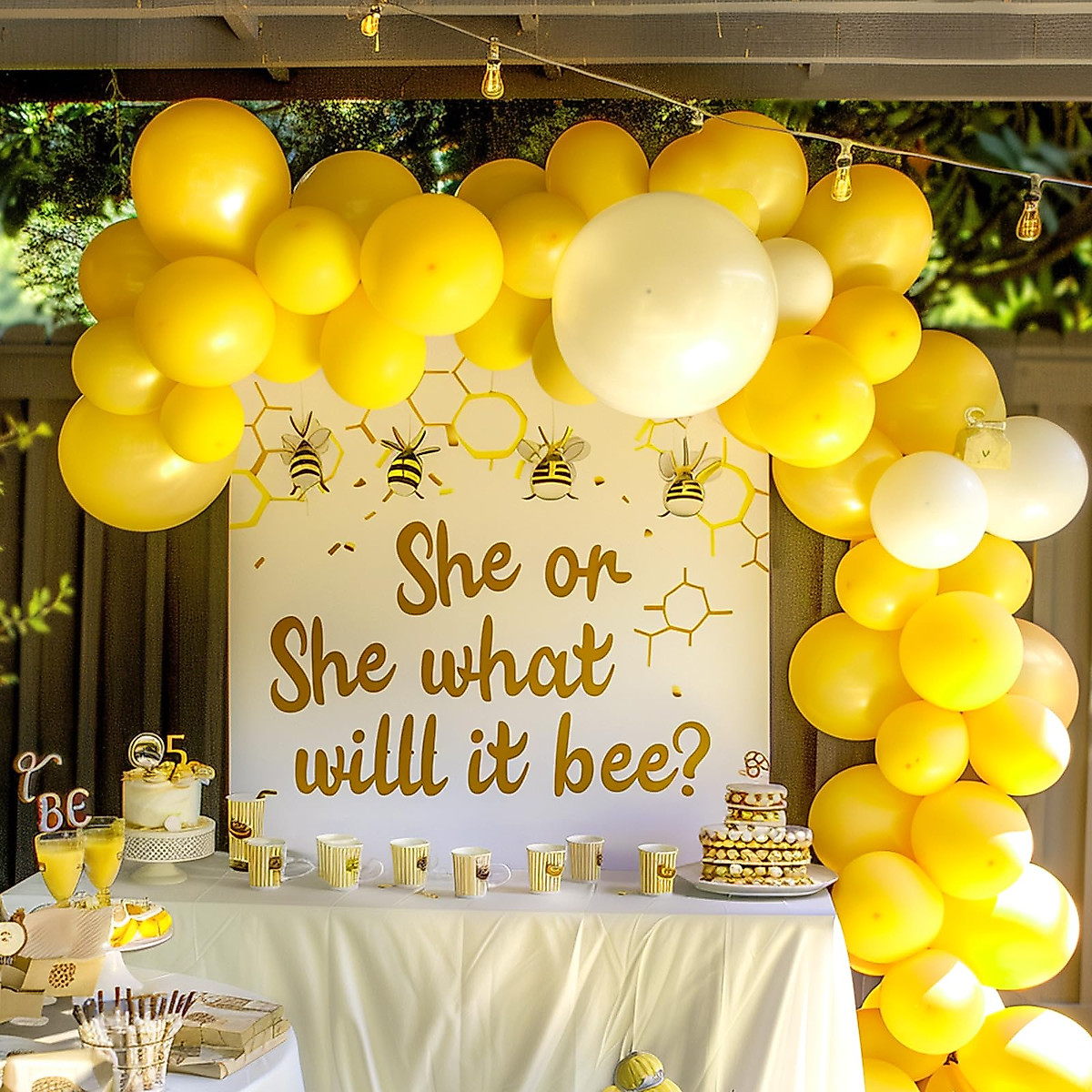 RUBFAC 145pcs Yellow Balloons Latex Balloons 18 12 10 5 Inch Party Balloon Kit Different Sizes for Birthday Party Wedding Balloon Graduation Baby Shower Decoration