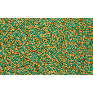 Peegli Women's Vintage Orange Floral Saree Indian Fabric DIY Crepe Silk 5 Yards Sari