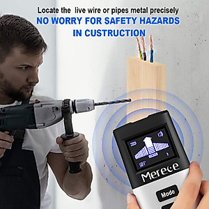 Stud Finder Wall Scanner - Upgrade 5 in 1 Stud Sensor Wall Detector Wood Beam Drywall Joist Pipe Live AC Wire Metal Studs Locator Best Electronic Wall Detector Edge Center Finding with LCD Display