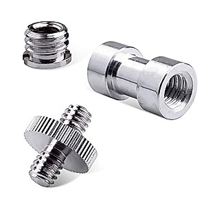 Maxmoral 3 Sets 1/4 Inch to 3/8 Inch Threaded Screw Mount Adapter Set for Camera Tripod Monopod DSLR Camera Flash Trigger - Female to Female Adapter, Male to Male Screw, Reducer Bushing Screw