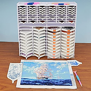 40 Grids Diamond Painting Tray Organizer Holder Drill Pen & Multi-Boat Tray Storage Rack Art Diamond Painting Accessories Kits, for Big Size Trays