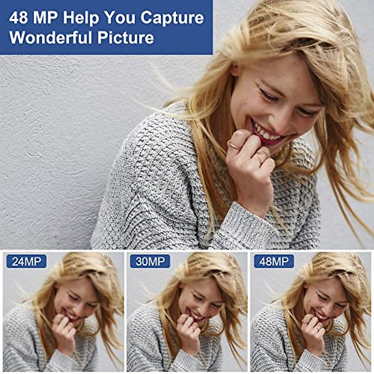 4K Digital Camera - 48MP Camera with 32GB SD Card，4K Rechargeable Electronic Mini Camera for Students, Teens, Kids