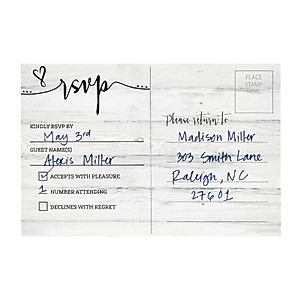 Sustainable Greetings 60 Pack RSVP Postcards for Wedding, Rehearsal Dinner, Bridal Shower, Birthday Party with Mailing Side (4x6 In)