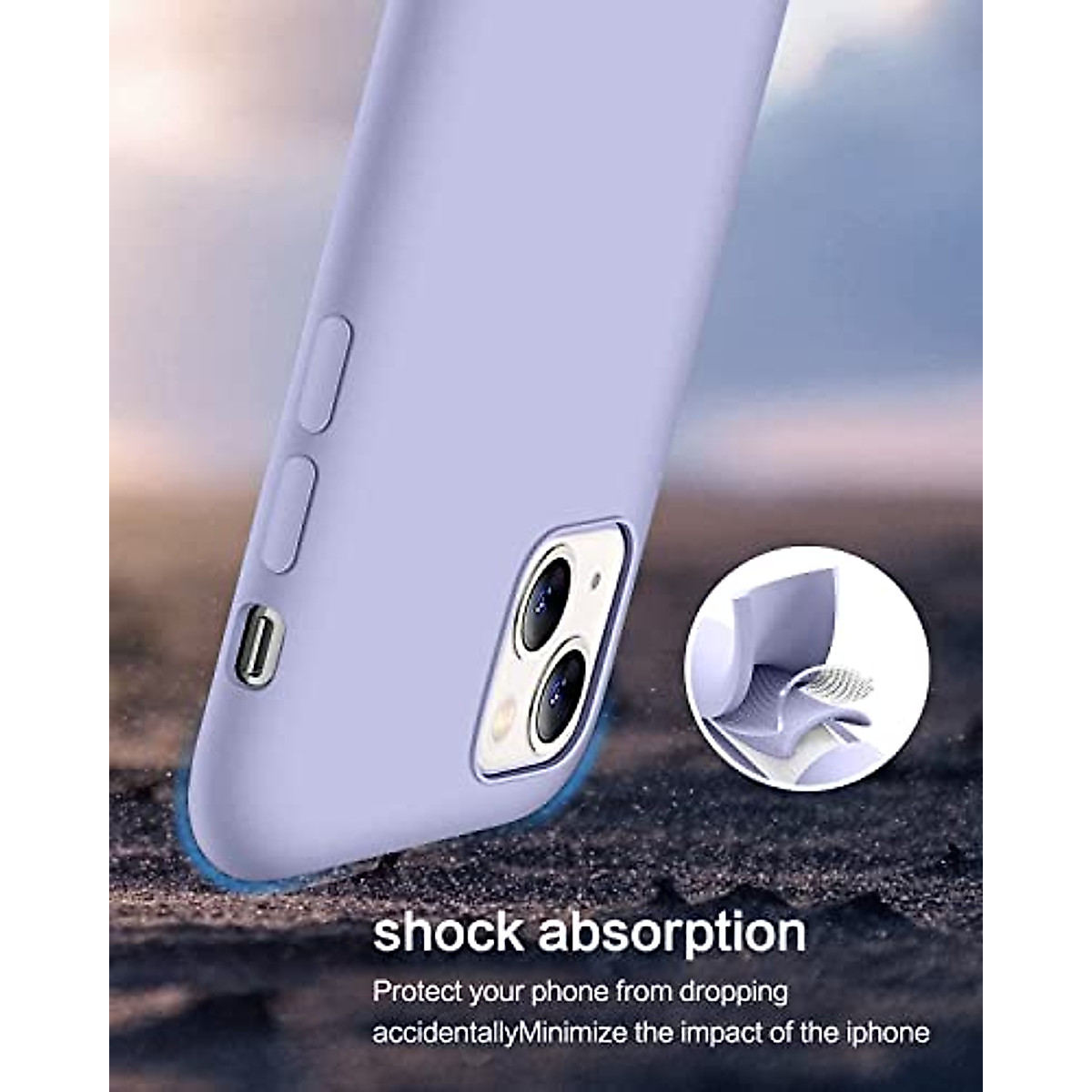 xiusiteli Shockproof iPhone 13 Case with Adjustable Strap Crossbody Nylon Lanyard Anti-Yellow Anti-Scratch Anti-Drop Thin Slim Soft TPU Protective Phone Case Cover for iPhone 13（Purple）