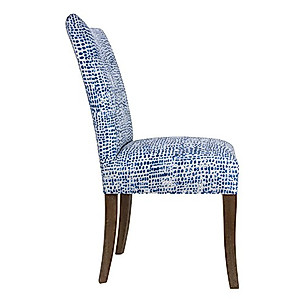 Sole Designs Julia Collection Contemporary Dining Room Chairs, Sediment Print Fabric Upholstered Parsons Seat with Button Tufted Backrest, Set of 2, Set of 2, Blue