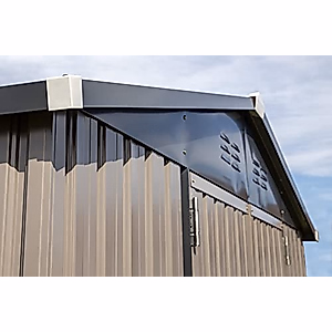 Cover-It 8x6 Metal Outdoor Galvanized Steel Storage Shed with Swinging Double Lockable Doors for Backyard or Patio Storage of Bikes, Grills, Supplies, Tools, Toys, for Lawn, Garden, and Camping, Tan