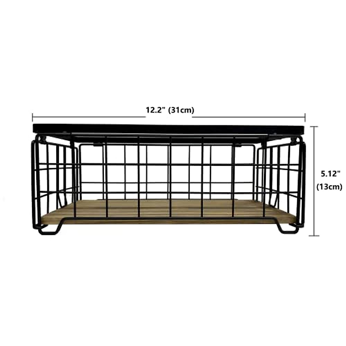 Metal Wire Storage Basket Bin for Toilet Paper, Coffee Pod cups, Towel, Shampoo, Toilet Tank Tray Decor Box, Kitchen basket for Countertop Cabinet Laundry, Bathroom Basket Toilet Tray- Black SHIN·YIK