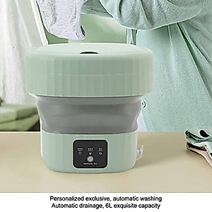 Dpofirs Portable Washing Machine, 6L Foldable Mini Small Portable Washer Washing Machine with Basket for Baby Clothes, Underwear or Small Items, for Apartment,Travel,Best Gift (Green)