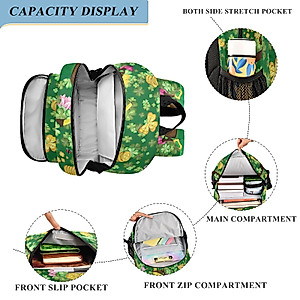 ALAZA St Patrick's Day Clover Hat Backpack Bookbag Laptop Notebook Bag Casual Travel Trip Daypack for Women Men Fits 15.6 Laptop