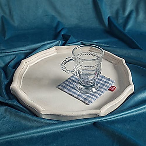 VEMMIO Breakfast Tray White MDF Wooden Powder Tray Tea Fruit Makeup Jewelry Display Storage Plate Food Tray Desktop Decorative Serving Tray