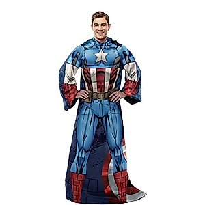Northwest Comfy Throw Blanket with Sleeves, Adult (48 x 71 in), Captain America
