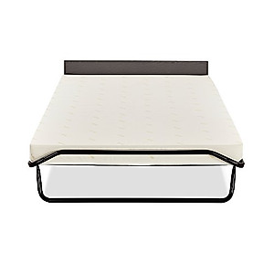 Jay-Be Visitor Contract Cot Folding Bed with Performance e-Fibre Mattress and Automatic Folding Legs, Compact, Oversize, Black/White