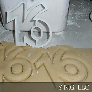 NUMBER 16 SWEET SIXTEEN BIRTHDAY ANNIVERSARY EVENT COOKIE CUTTER MADE IN USA PR108-16