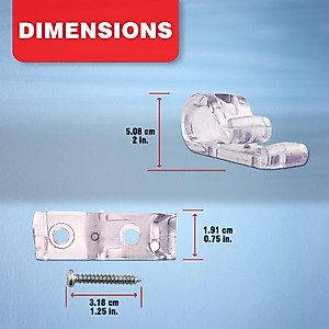 Amazing Drapery Hardware Clear Cord Guides, Set of 3 (Screws Included), for Roller and Roman Shades - Child and Household Safety Solution