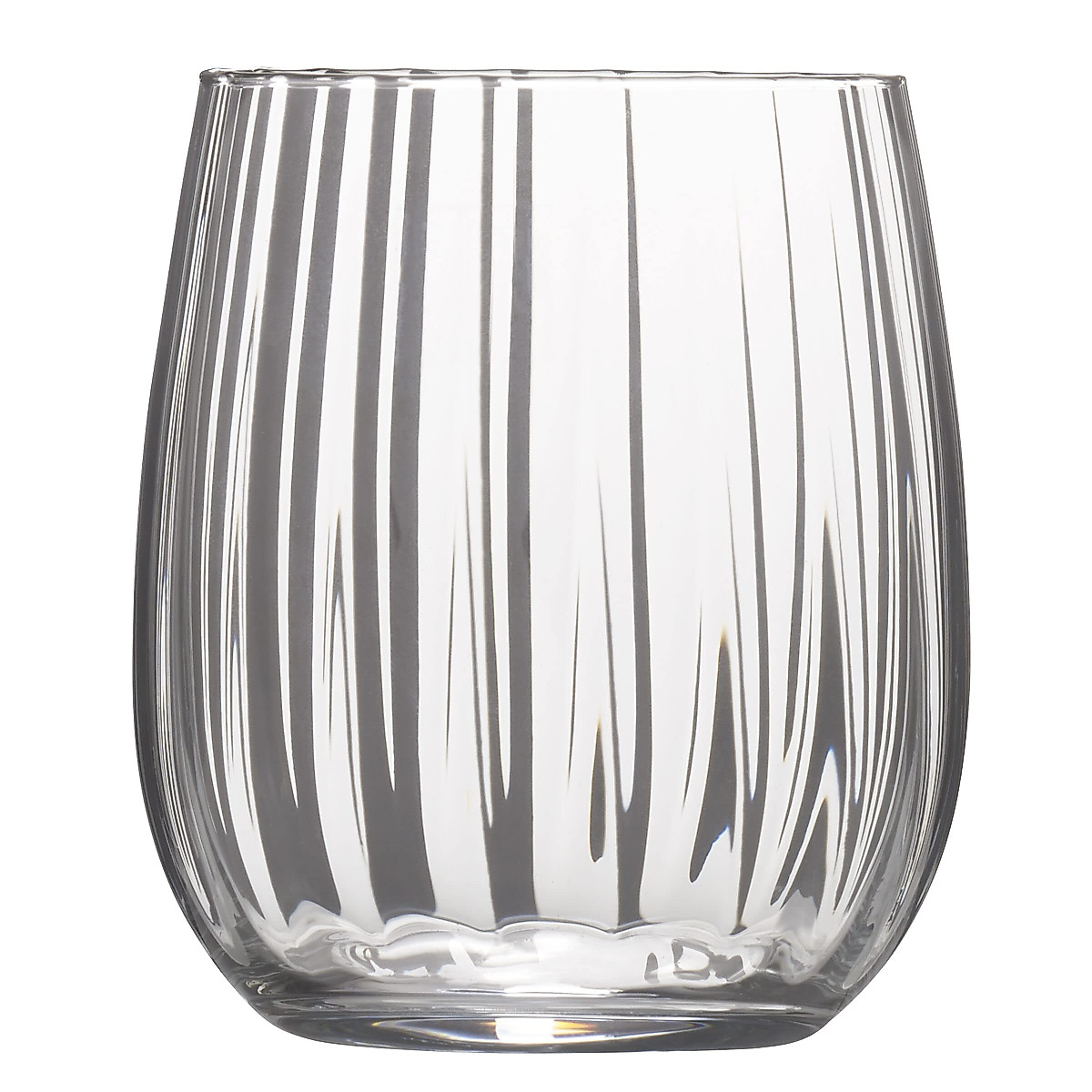 Mikasa Gail Optic Set of 4 Double Old Fashioned Stemless Glasses, 16-Ounce, Clear