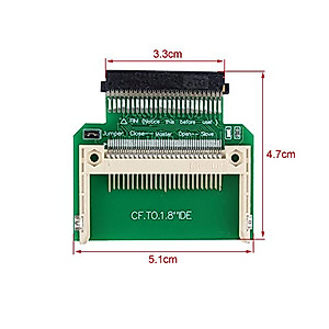 Futheda CF Compact Flash Merory Card to 50pin 1.8 inch Female IDE Bootable Hard Disk Drive SSD Converter Adapter Replacement Compatible with Toshiba