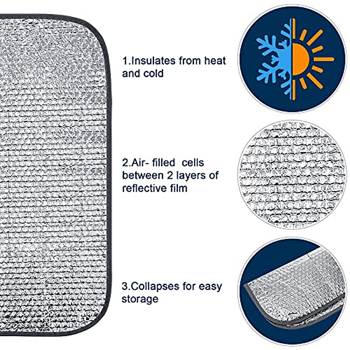 2 Pieces RV Door Window Skylight Shade Sunshield Reflective Window Cover, 25 x 16 Inch, 16 x 16 Inch, RV Insulation Car Windshield Camper RV Skylight Insulator, with Clear Double-Sided Tape (Silver)