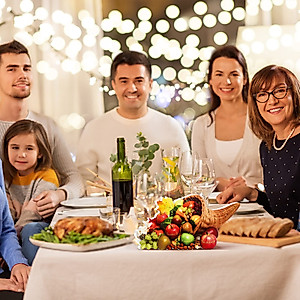 Amyhill Thanksgiving Table Centerpiece Cornucopia Fall Centerpiece for Tables with Inspirational Words Peace Love Joy Goodness Faithfulness Harvest Cornucopia Basket for Fall Dining Table Decor