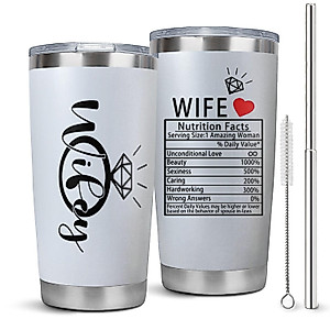 Znutrce Gifts for Wife from Husband, Wife Gifts - Valentines Day Gifts for Her - Anniversary, Birthday Gifts for Her - Wife Birthday Gift Ideas, Wifey Tumbler 20 Oz.