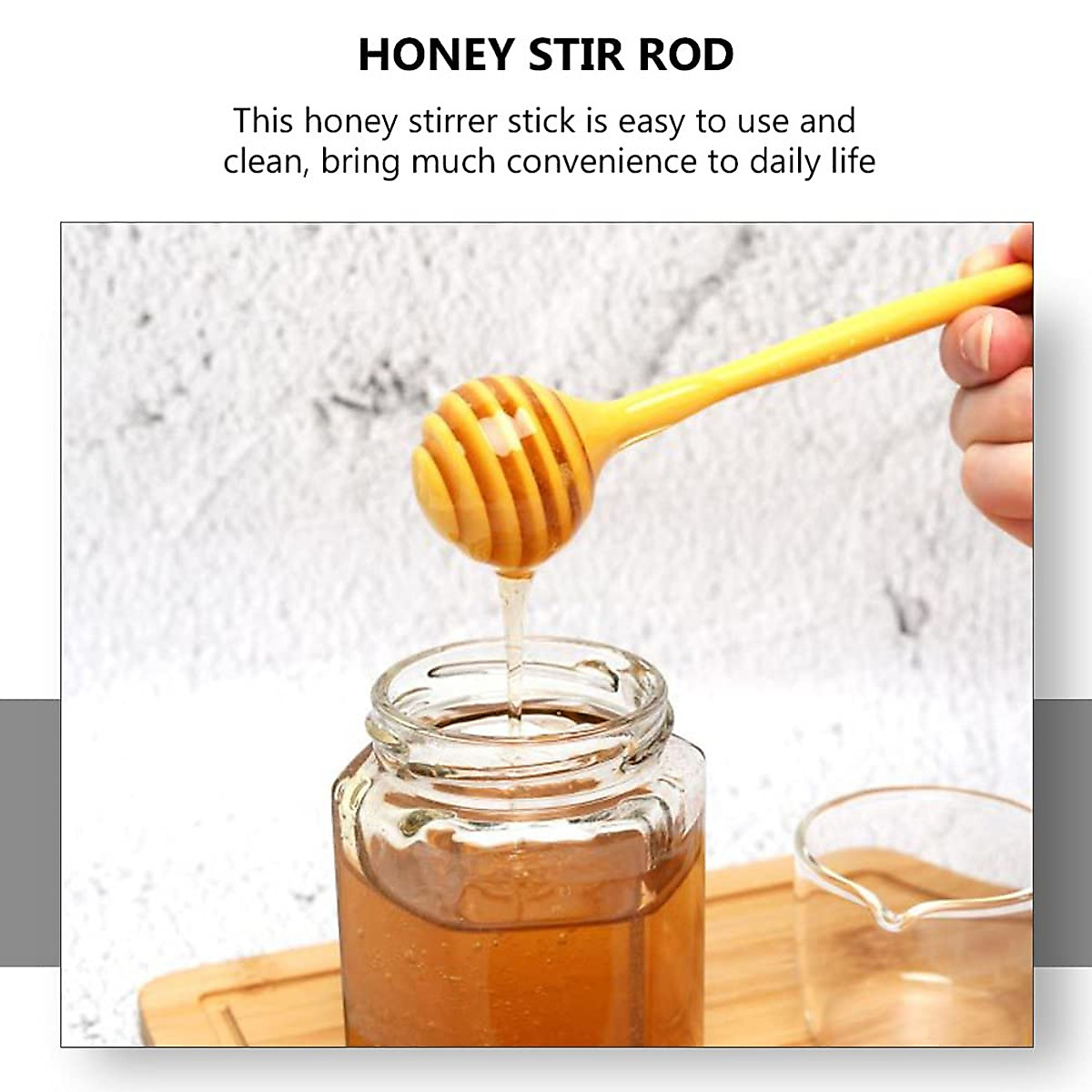 NUOBESTY 4pcs Honey Dippers Plastic Honey Stirrer Sticks Honey Spoon Syrup Stirrers for Honey Jar Dispense Drizzle Honey Kitchen Gadgets Green Beige Yellow