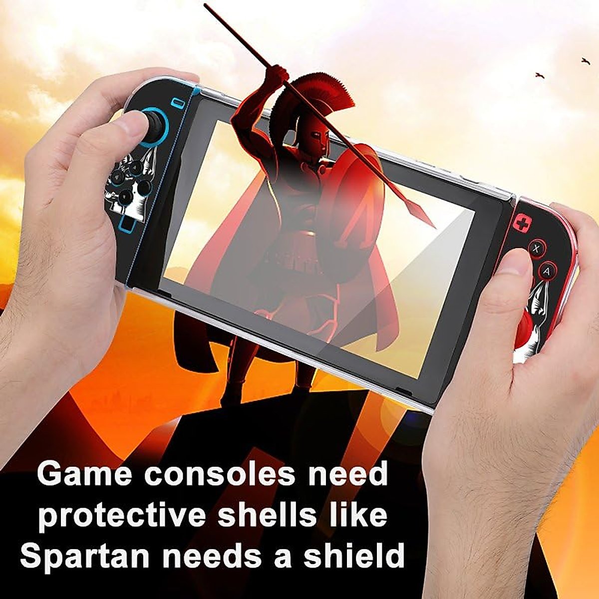 German Shepherd Head Printed Protective Case Cover Compatible with Switch Game Console Controller with Holder Stand
